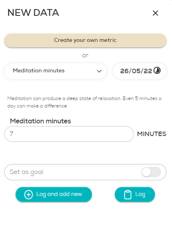 Create and log data for custom wellness metrics