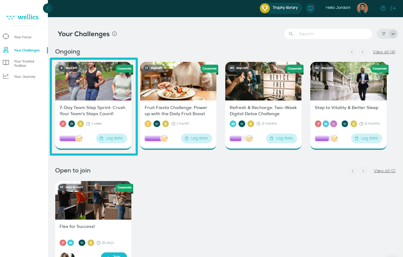 Check your progress within an individual challenge